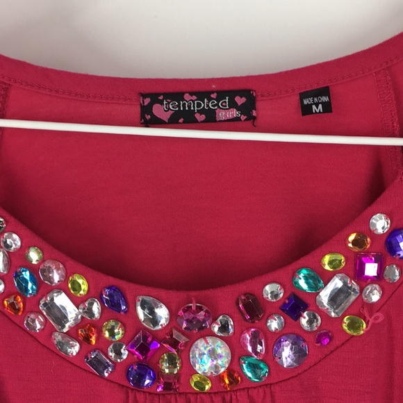 Tempted | Shirts & Tops | Tempted Girl Bejeweled Top P227 | Poshmark